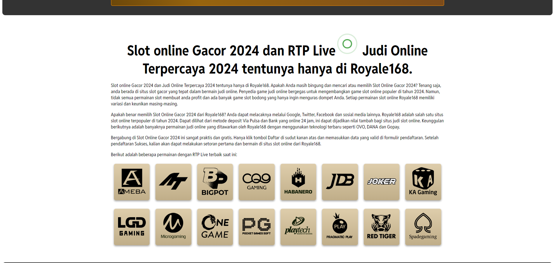 RTP Royale168 Slot Online Gacor 2025