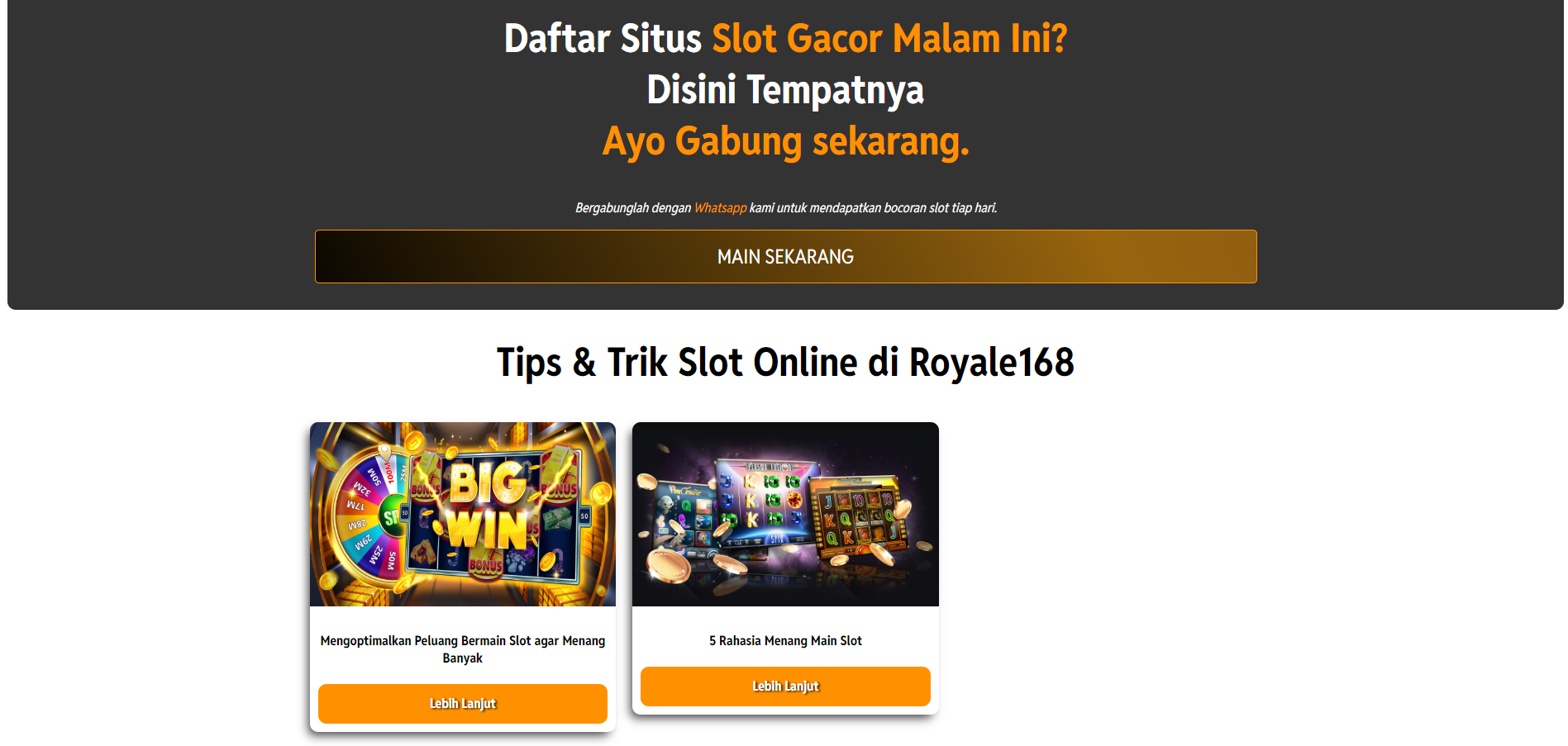 Tips & Trik Slot Online di Royale168